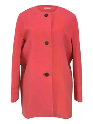 Balenciaga Single-breasted Wool Coat - Pink