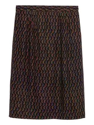 SALVATORE FERRAGAMO 1980s Cornucopia-Print Midi Skirt