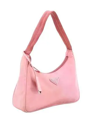 Prada Re-edition 2000 Tessuto Mini Hobo Bag - Pink