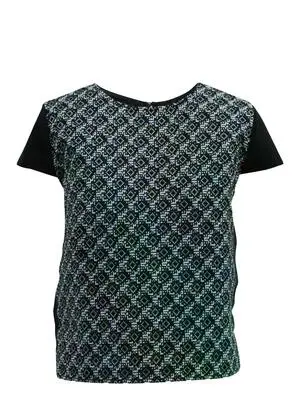 Maje Patterned Short-sleeve Blouse - Black