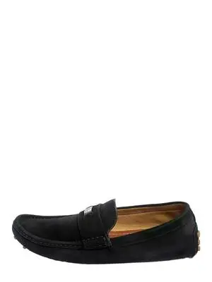 Gucci Logo-plaque Suede Loafers - Black