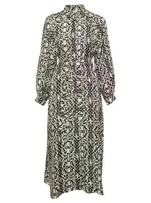 Max Mara Printed Silk Dress - Neutrals
