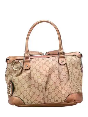 Gucci Gg Canvas Sukey Satchel - Brown