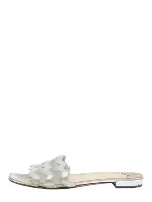 Prada Wave-mesh Slide Sandals - Silver