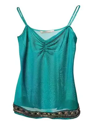 Roberto Cavalli Embellished Knit Tank Top - Blue