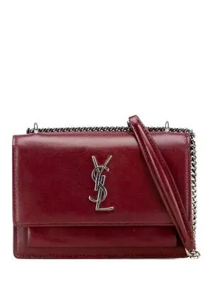 Saint Laurent 2017 Monogram Sunset Chain Wallet - Red