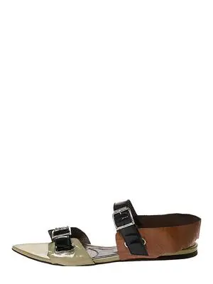 Marni Leather Buckle Sandals - Brown