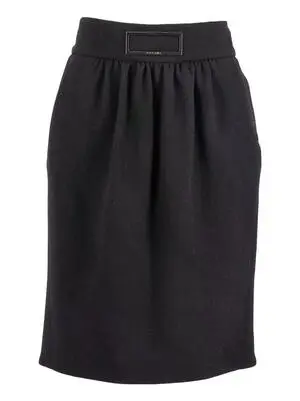 Celine Belted Mid-length Skirt - Black