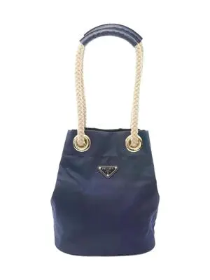 Prada 2010s Mariner Rope-detail Bucket Bag - Blue