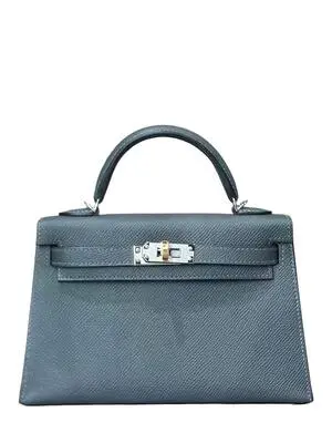 Hermès 2024 Mini Kelly Sellier 20 Electrum-hardware Tote Bag - Blue