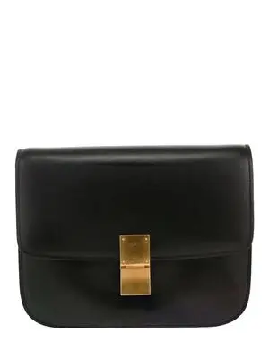 Celine Classic Box Leather Shoulder Bag - Black