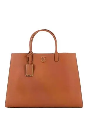 Burberry Frances Leather Medium Tote Bag - Brown