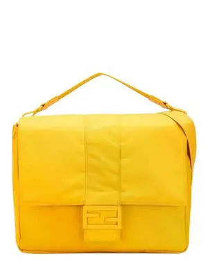 Fendi Large Econyl Nylon Baguette Satchel - Yellow