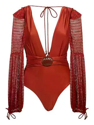 PatBO V-neck Bodysuit - Red