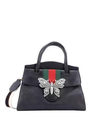 Gucci Totem Top Handle Leather Tote Bag - Black