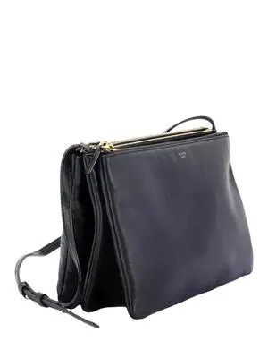 Celine Trio Leather Crossbody Bag - Black
