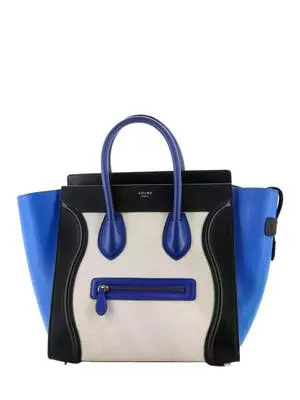 Celine Tricolor Luggage Mini Tote Bag - Blue