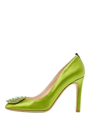 Sjp By Sarah Jessica Parker 100mm Satin Crystal-embellished Pumps - Green