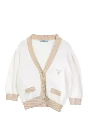 Prada 2010s Ribbed Cotton Cardigan - White