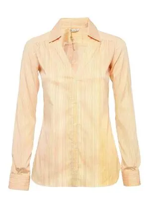 Loro Piana Striped Cotton Shirt - Orange