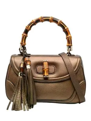 GUCCI Gucci Leather New Bamboo Satchel