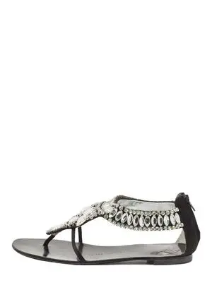 GIUSEPPE ZANOTTI Embellished Thong Sandals - Black