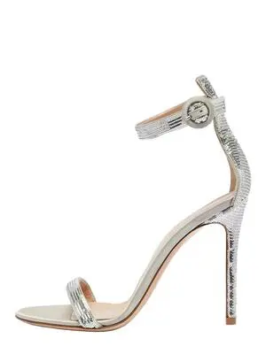 GIANVITO ROSSI Sequined Ankle-strap Sandals - Silver