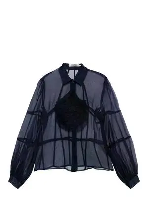Valentino Garavani Sheer Appliqué Shirt - Blue