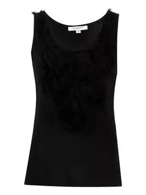 Givenchy 2000s Ruffled-detail Tank Top - Black