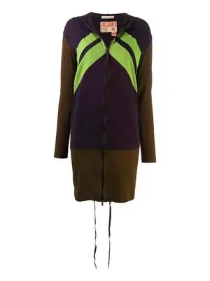 Jean Paul Gaultier 1990s Colourblock Zipped Hoodie - Purple