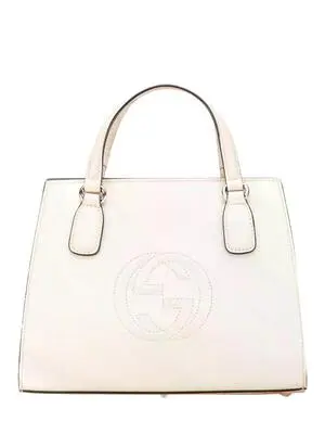 Gucci Soho Top Handle Convertible Tote Satchel - White