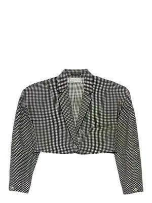 Versace 1980's Checked Cropped Jacket - Black