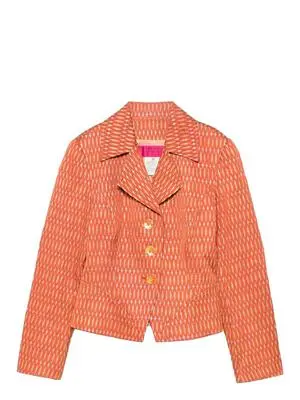 Christian Lacroix 1980s Patterned Jacquard Jacket - Orange