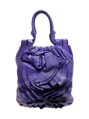 Valentino Garavani Petale Leather Tote Bag - Purple