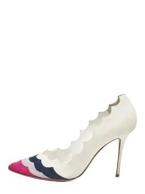 Manolo Blahnik 105mm Scalloped Pumps - White