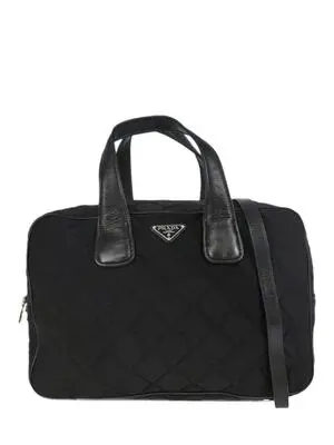 Prada 2010s Logo-plaque Two-way Tote Bag - Black