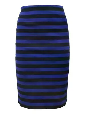 Prada Striped Midi Skirt - Blue