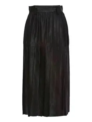 Versace 1980s Silk Midi Skirt - Black