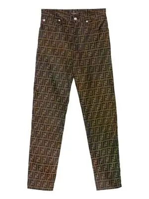 Fendi 1990s Ff-jacquard Trousers - Black