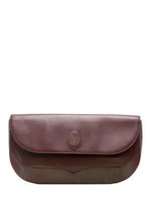 Cartier 1990s Logo-embossed Flap Clutch - Red