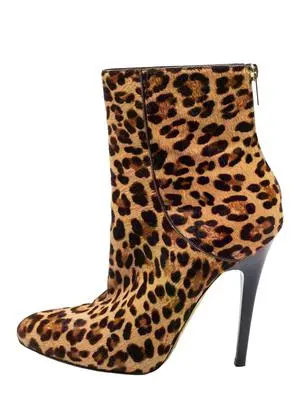 JIMMY CHOO 115mm Leopard-print Calf-hair Boots - Neutrals