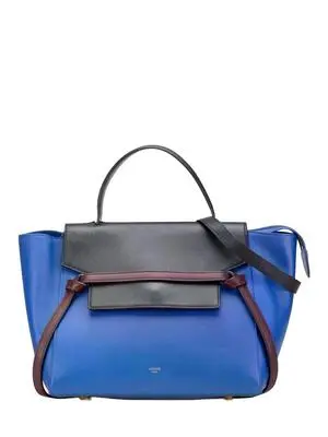 Celine 2014 Mini Tricolor Smooth Calfskin Belt Bag Satchel - Blue