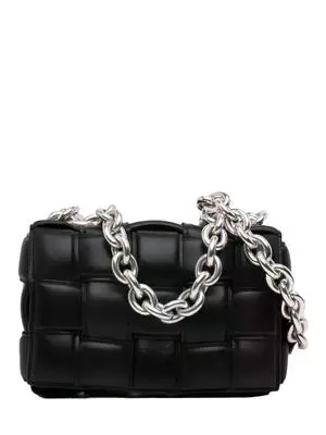 Bottega Veneta Nappa Intrecciato Padded Chain Cassette Satchel - Black