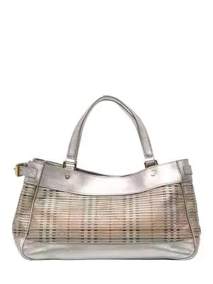 Burberry Haymarket Check Ravensdon Handbag - Silver