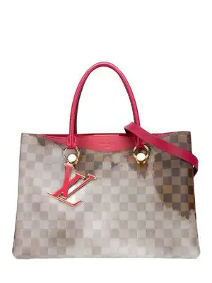 LOUIS VUITTON Damier Ebene Riverside Satchel - Brown