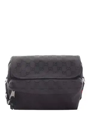 Gucci Gg Nylon Web Nexus Crossbody Bag - Black