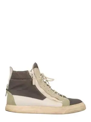 GIUSEPPE ZANOTTI Leather High-top Sneakers - Grey