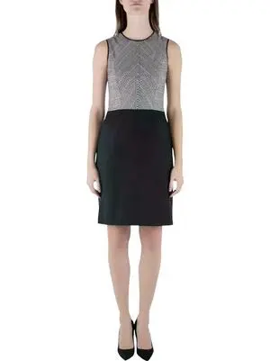 Derek Lam 10 Crosby Houndstooth Sleeveless Mini Dress - Black