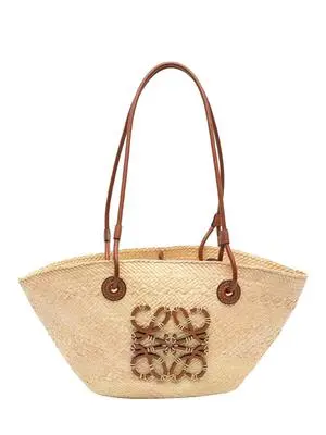 Loewe Small Anagram Raffia Tote Bag - Brown