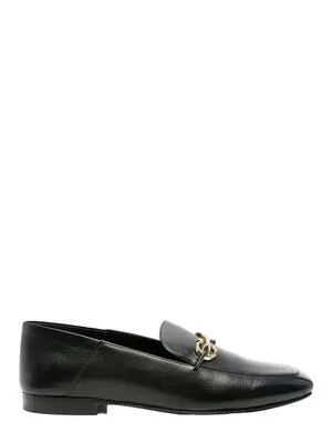FERRAGAMO Gancini-charm Leather Loafers - Black